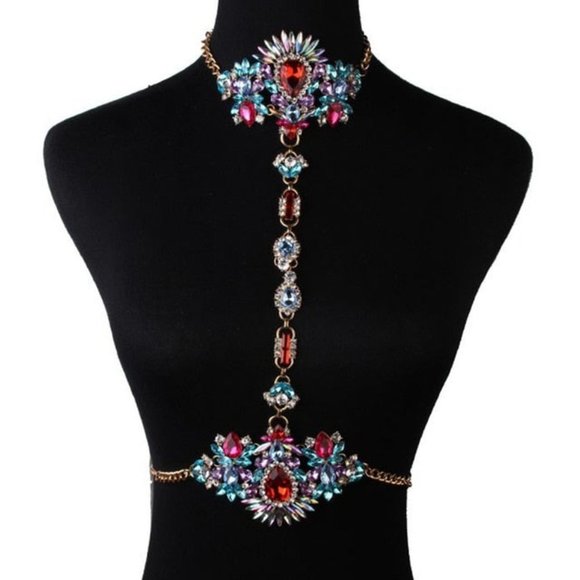 Jewelry | Luxury Crystal Rhinestone Belly Body Chain Love Belly Body ...